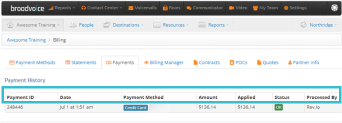 b-hive Admin: Locate Billing Information